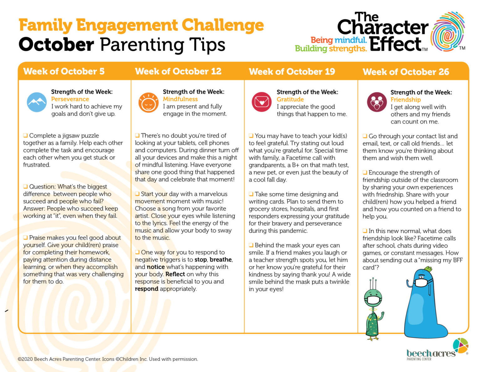 October Parenting Tips - The Character Effect