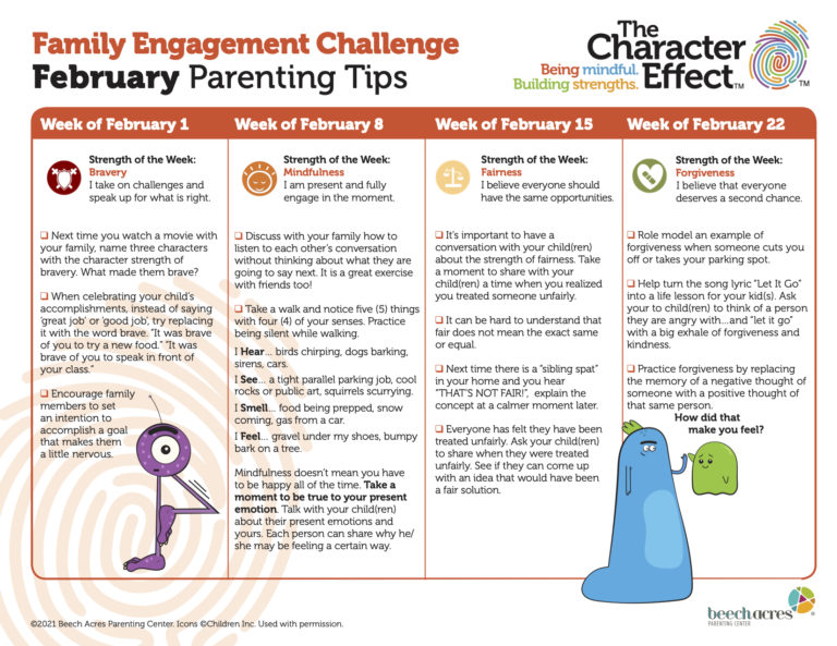 February Family Engagement Challenge - The Character Effect